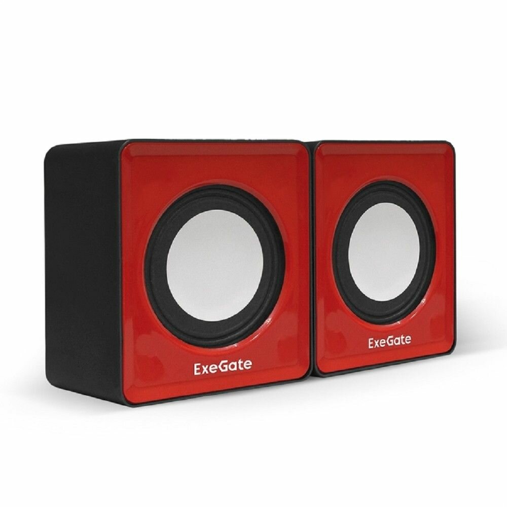 EXEGATE Колонки EX289920RUS Акустическая система 2.0 Disco 140 Red питание USB, 2х3Вт 6Вт RMS , 100 - 20000Гц, красный