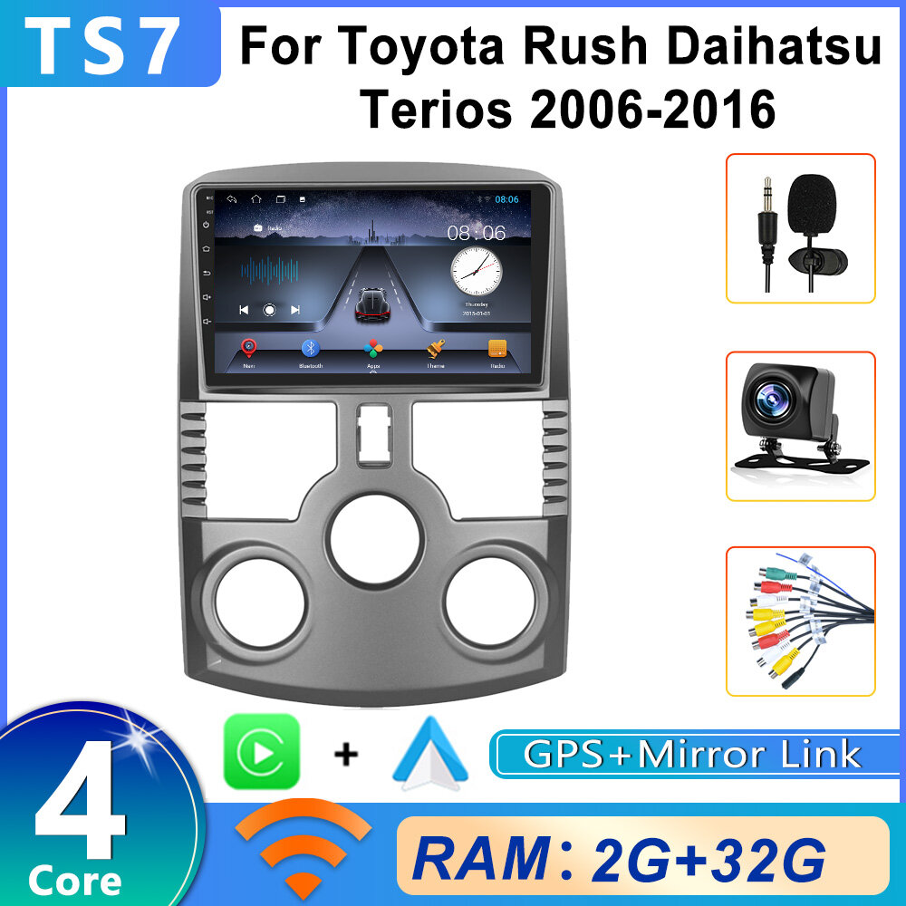 Android 2Gb+32Gb, Автомагнитола Toyota RUSH, DAIHATSU TERIOS 2006-2016 I GPS I Bluetooth I Wi-Fi I FM-радио I Сенсорные кнопки I Тойота Раш, Дайхатсу Териос I Магнитола для авто I ШГУ