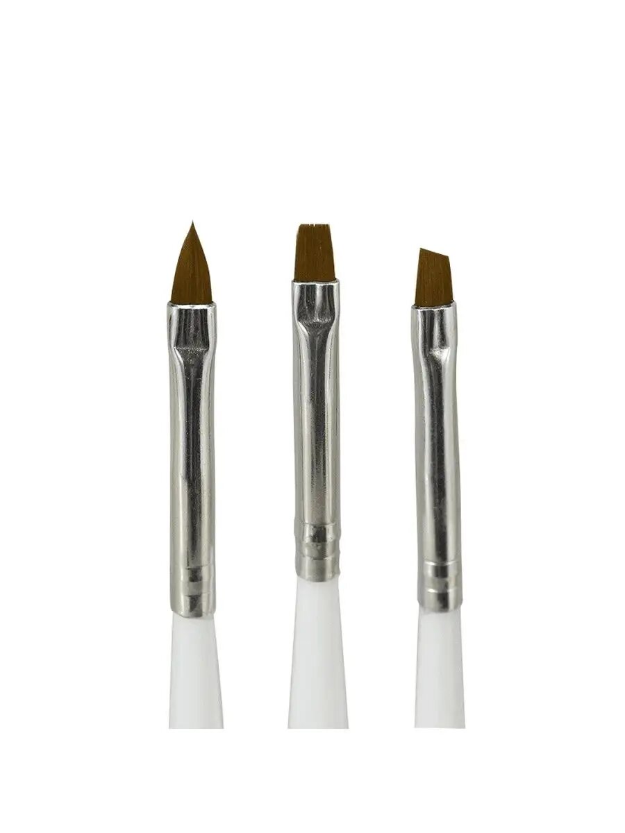 Набор кистей COSMOPRO, для дизайна ногтей, универсальная, скошенная, 3 штуки