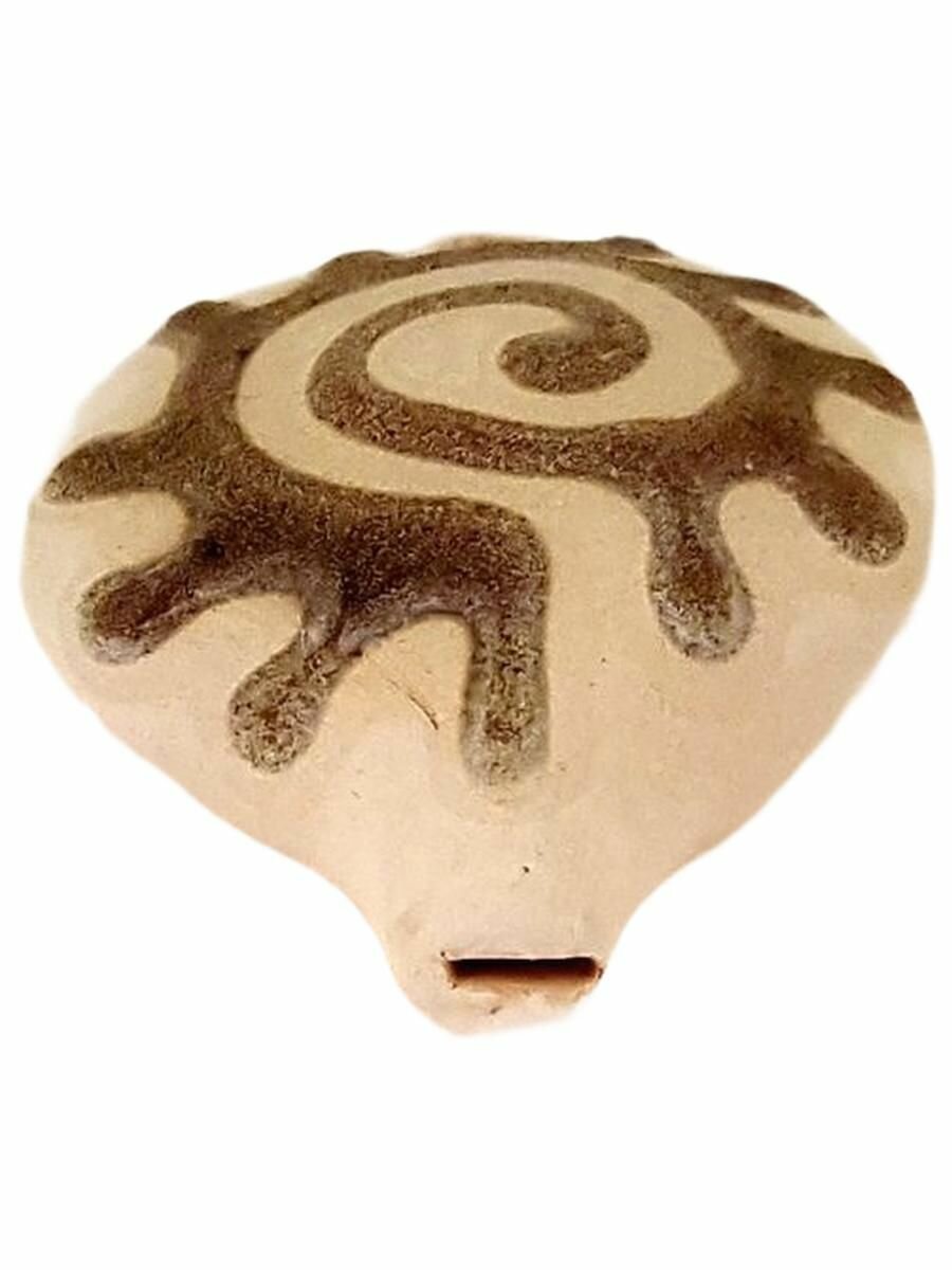 Свисток, Солнышко, Гончарная глиняная игрушка, ручная авторская работа