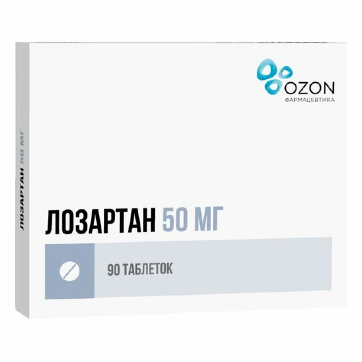 Лозартан, таблетки покрыт. плен. об. 50 мг, 90 шт.