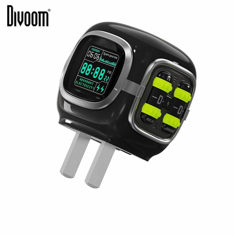 Divoom DIPOW-35 Высокоскоростное Зарядное Устройство Starry Black GaN Pixel Fast Charger Мощностью 35 Вт