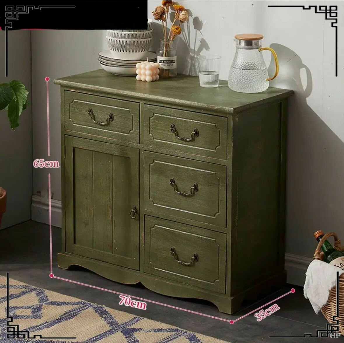 Эксклюзивный ретро комод из массива дерева для многоуровневого хранения