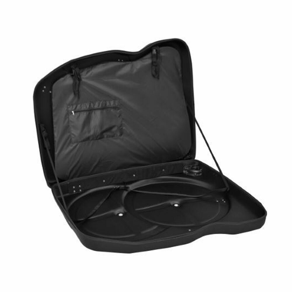 Ящик для перевозки велосипедов EVA жёсткий ящик для дорожных и горных велосипедов водонепроницаемый ящик для груза с роликами для путешествий совместимый с 700C 26-дюймовыми / 27,5-дюймовыми дорожными велосипедами, материал EVA, цвет чёрный, размер