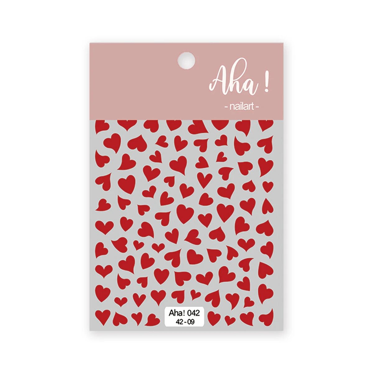 Наклейки на ногти Aha! 042-09, сердечки, 1pcs