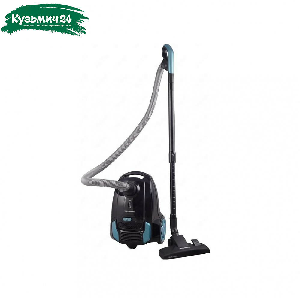 Пылесос Willmark VC-2650DBM 2000 Вт, 3 л, черно-голубой 2000385, 1 шт
