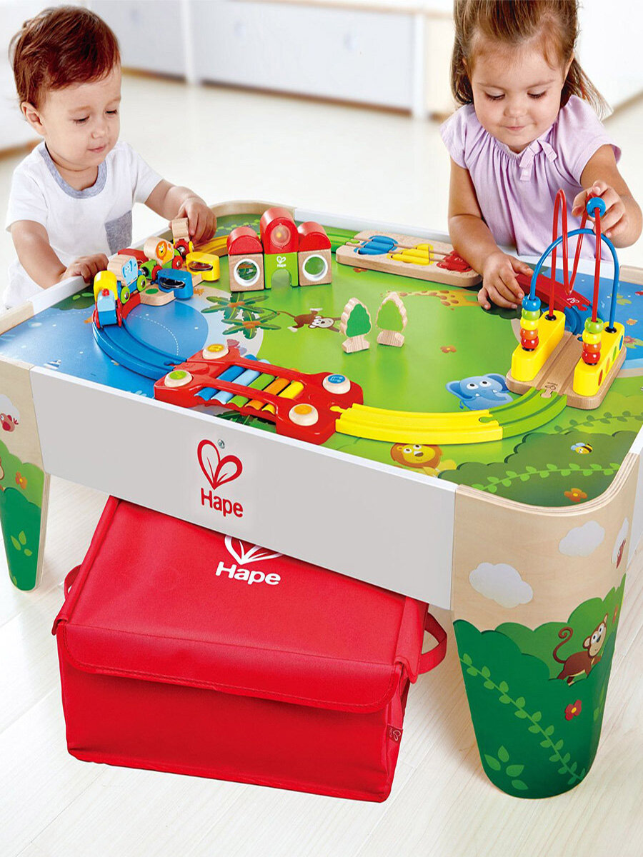 Игровой стол для железной дороги с коробкой для хранения Hape, E3823_HP