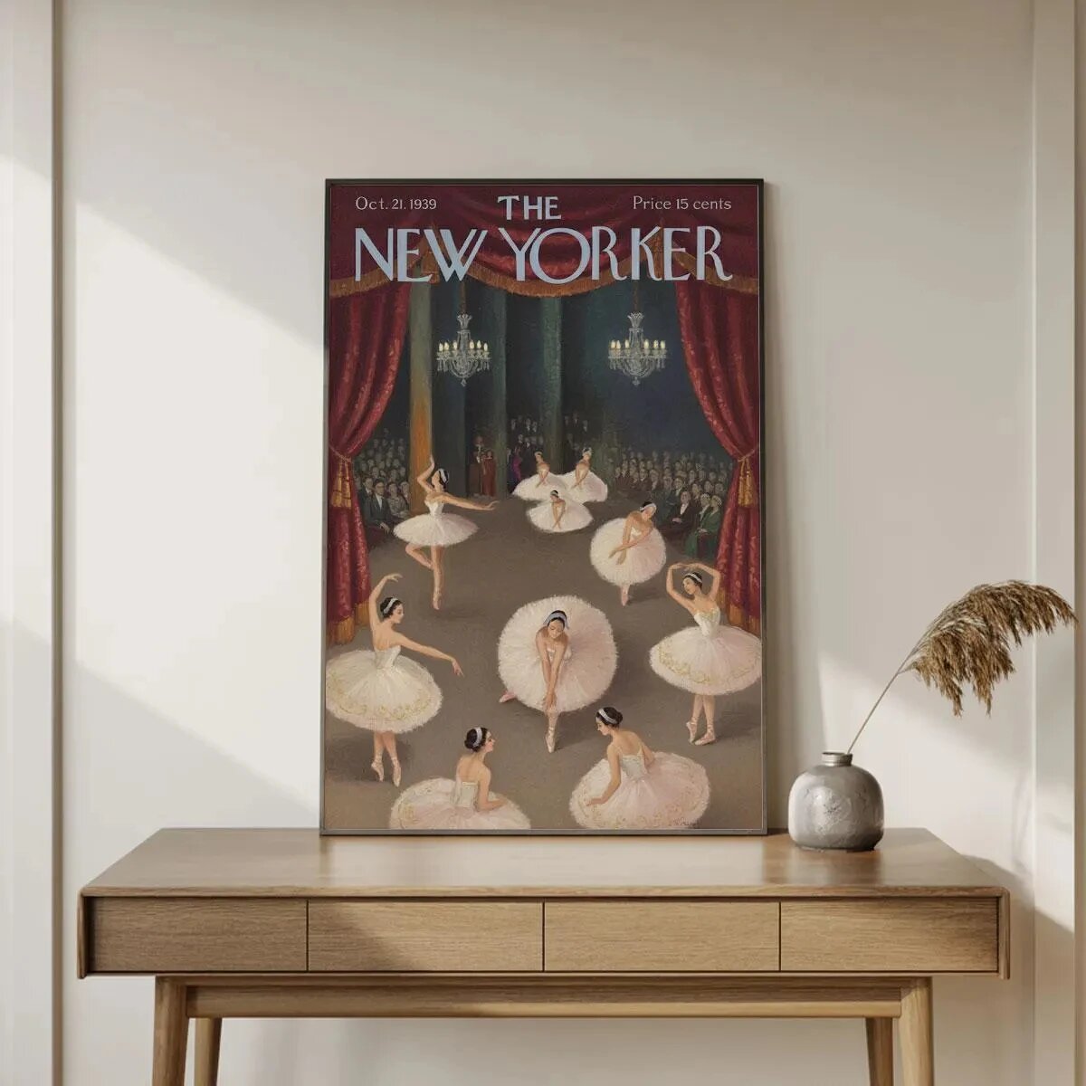 Постер The New Yorker, балерина, бежевый, 20x30 см