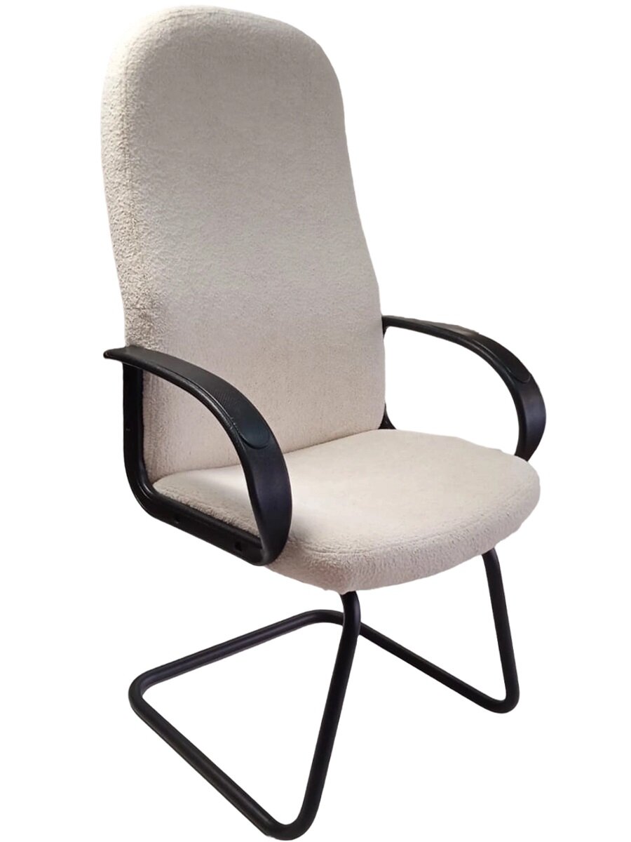 Офисное кресло на полозьях StylChairs Бюджет Ультра, ткань барашек (экомех) бежевый