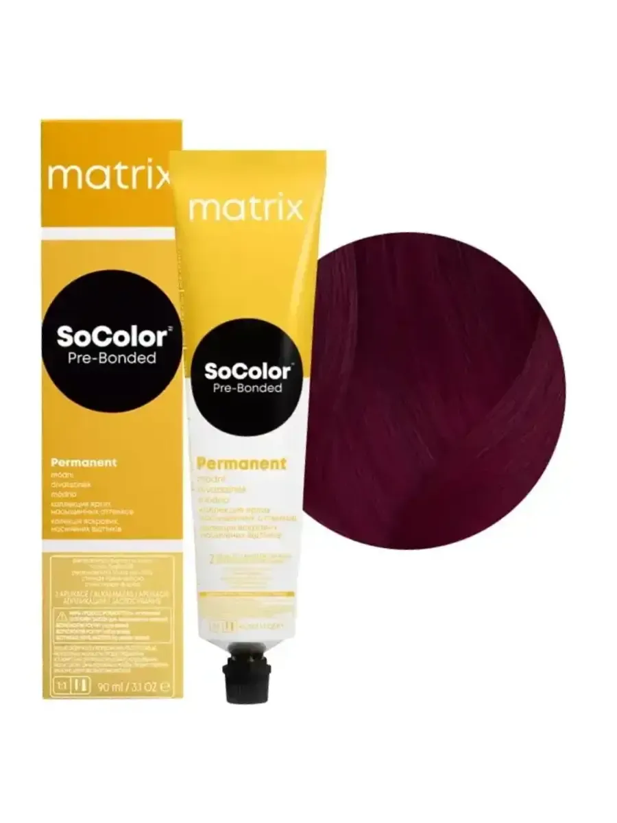 Краска для волос Matrix SoColor Pre-Bonded, Перманентная с бондером, 5RV+ (5.62)