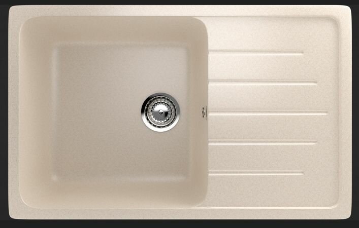 Мойка Weissgauff WG 400328 Comfort Beige Sand, накладная, искусственный мрамор, бежевая