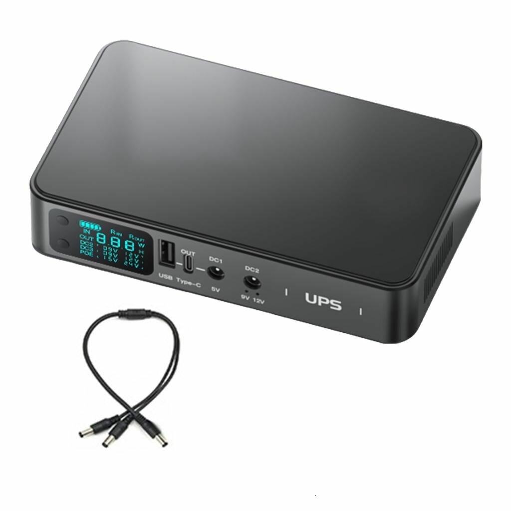 Мини UPS с регулировкой напряжения 5/9/12V для защиты маршрутизаторов и камер, Версия DR1 - 18000 мАч