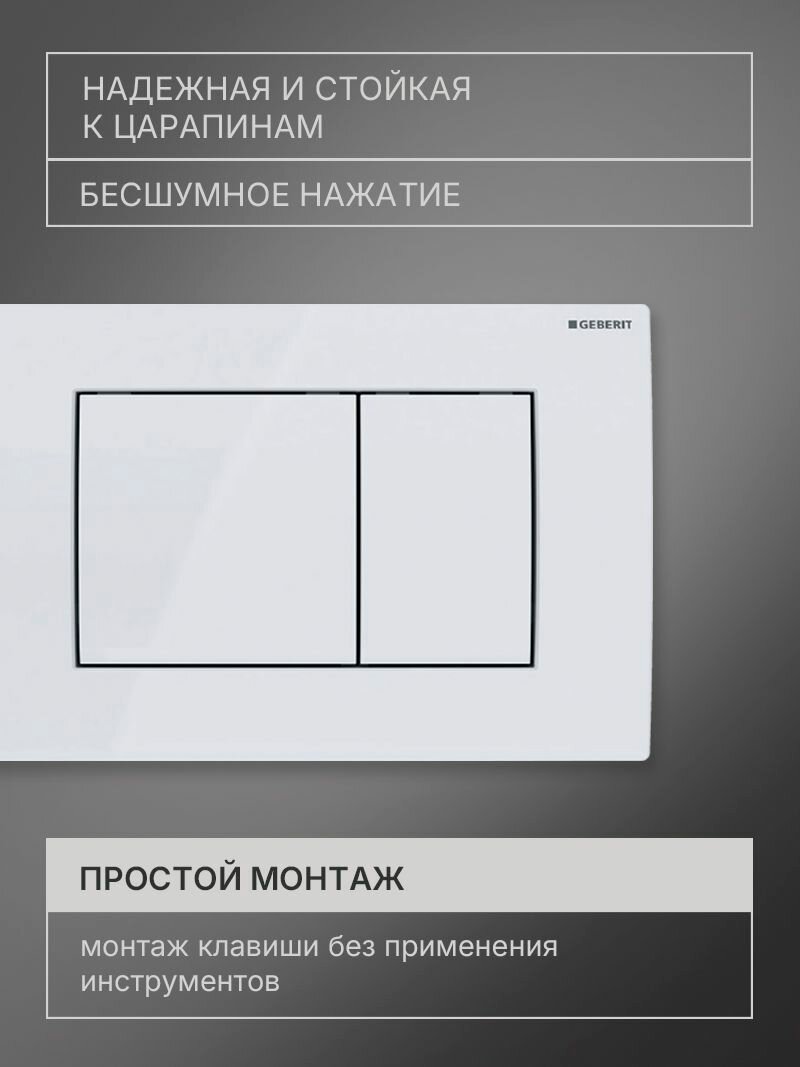 Кнопка смыва для инсталляции Geberit Delta 30, белая, 115.137.11.1