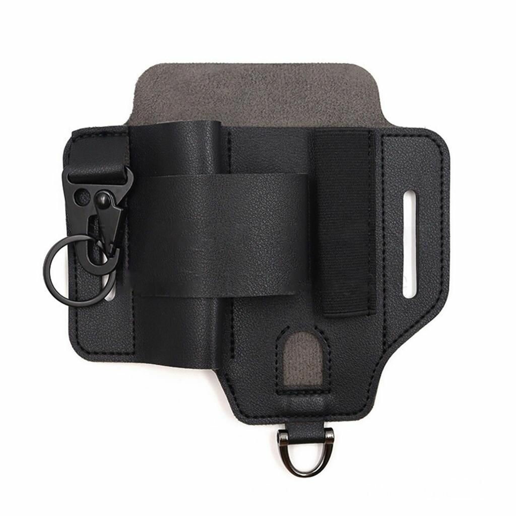 Кожаный чехол для мультитула с креплением на ремень, Черный цвет - кожа