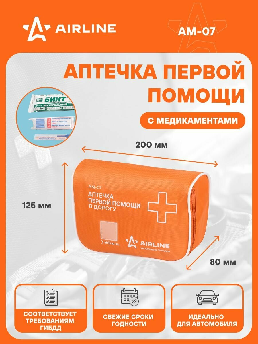 Аптечка 2 шт дорожная автомобильная, органайзер в автомобиль / текстильный футляр AM-07 AIRLINE