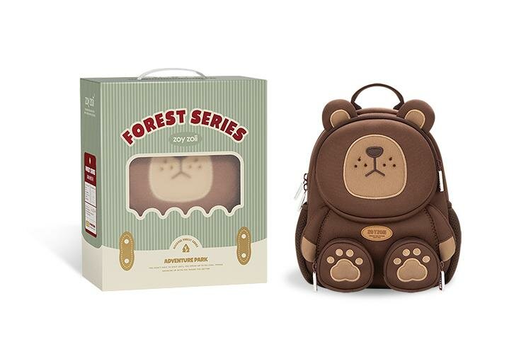 Рюкзак детский ZOY ZOII полиэстровый маленького размера, однотонный, цвет: clumsy big brown bear