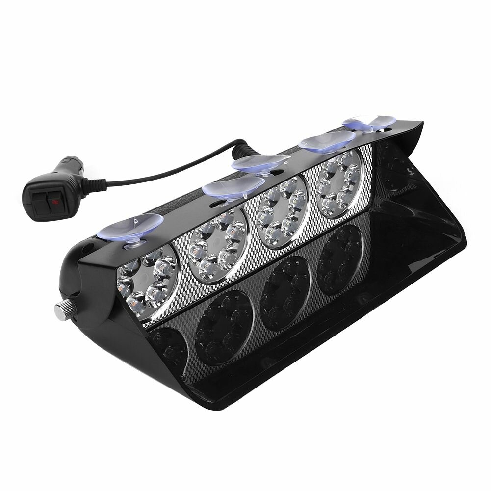 12V 24W 2000LM Светодиодный стробоскоп аварийного освещения на присоске Предупреждающая сигнальная лампа безопасности (белый желтый)