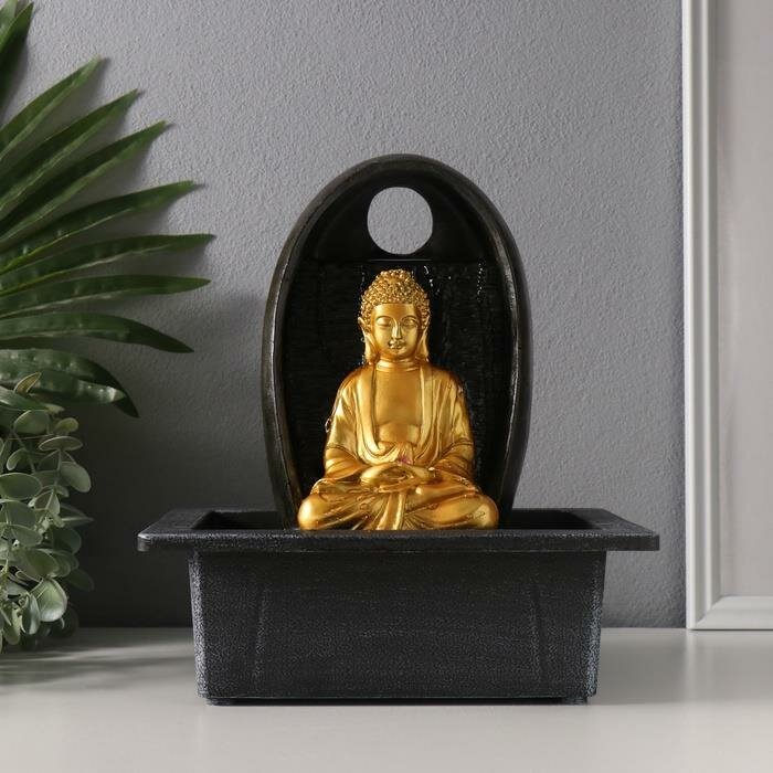 Декоративный фонтан Золотой Будда (с подсветкой)