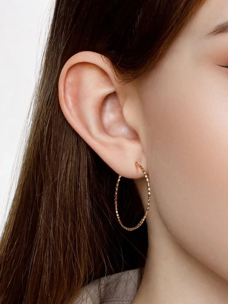 Серьги конго, красное золото, 585 проба