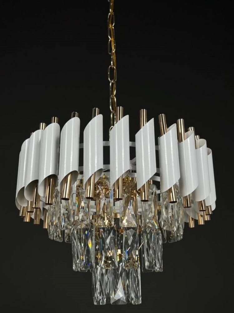 Люстра каскадная Crystal 400, белый цвет, цоколь E14