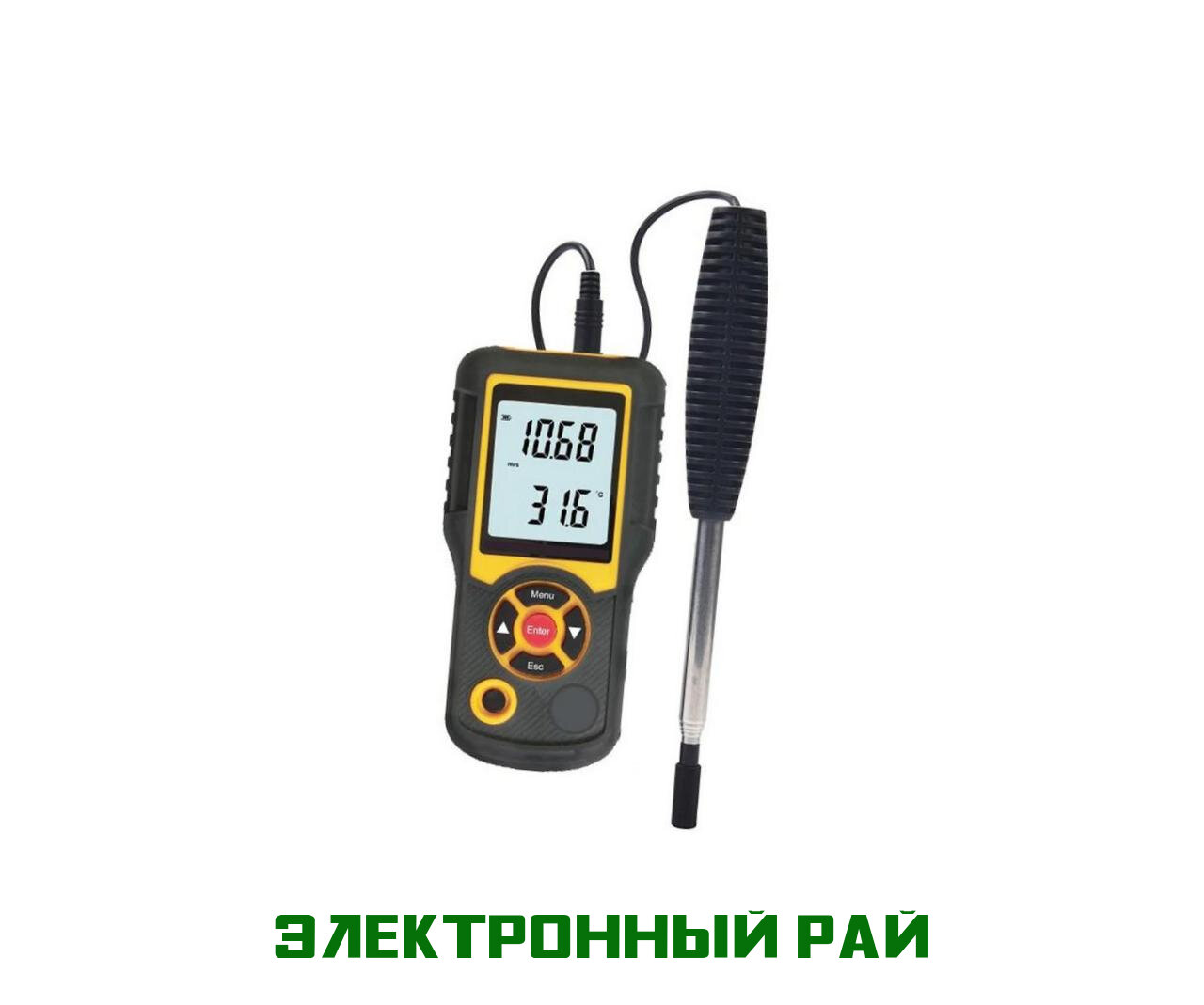 Анемометр-ветромер с обогреваемой струной HTI-HT-9830 (RU). Измерение скорости и температуры воздуха в вентиляции. Телескопический зонд со струной.