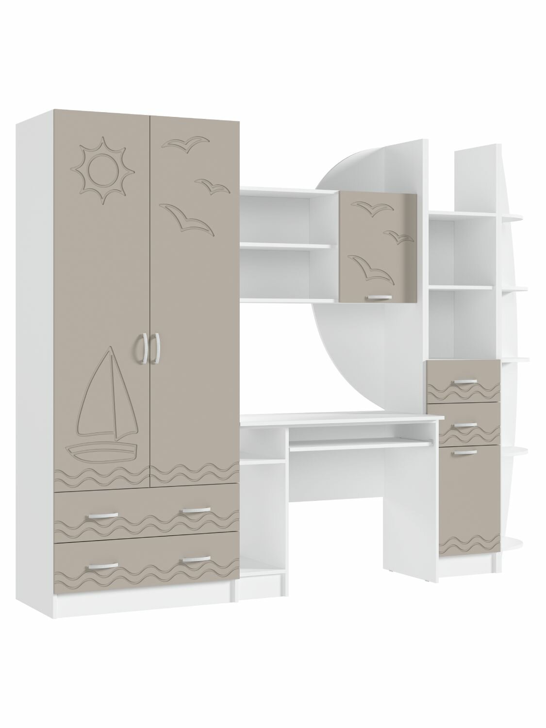 Юниор-2 Стенка (Шарли Мокко/Белый)