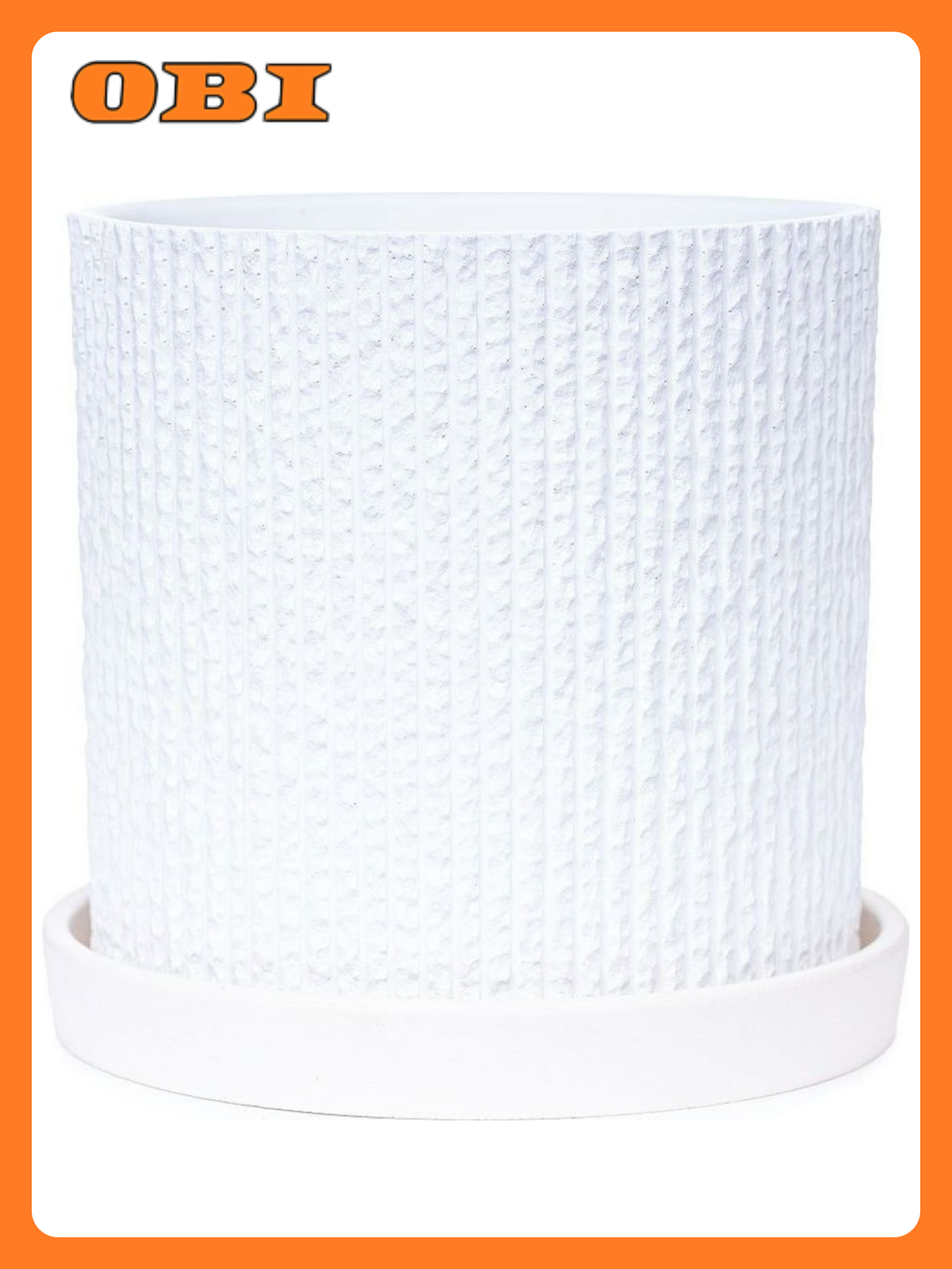 Горшок бетонный вельвет белый D15 c2