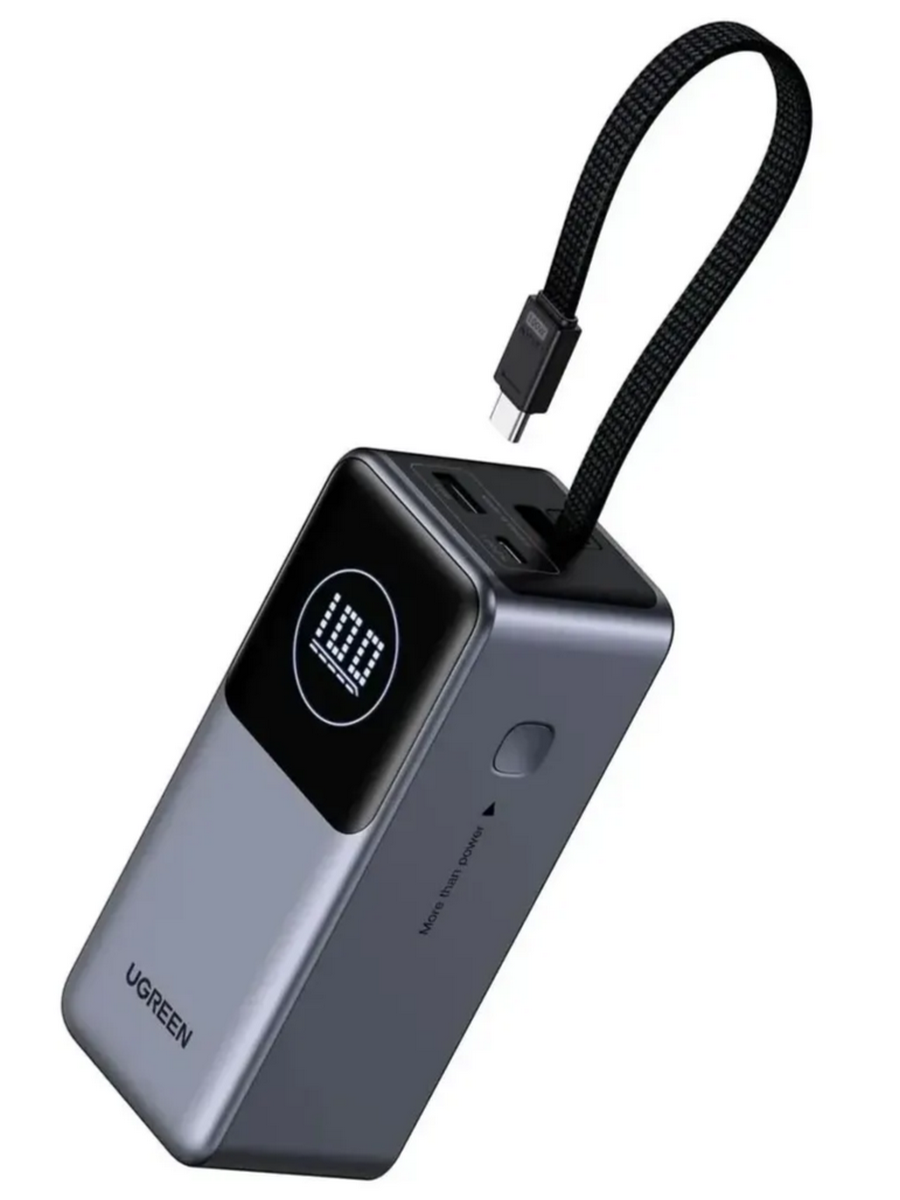 Внешний аккумулятор UGREEN PB723 (55365B) 20000mAh 130W Серый космос 1 x USB-C / 1 x USB-A RU