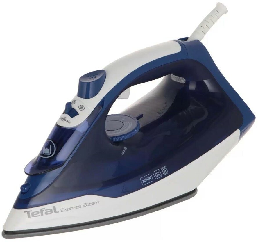 Утюг Tefal Express Steam FV2838E0, 2400Вт, паровой удар 180г/мин, функция самоочистки