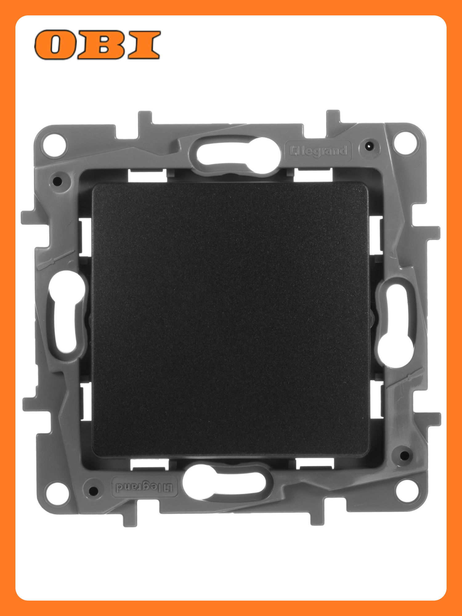 Выключатель Legrand ETIKA 672601, одноклавишный, скрытый монтаж, IP20, черный