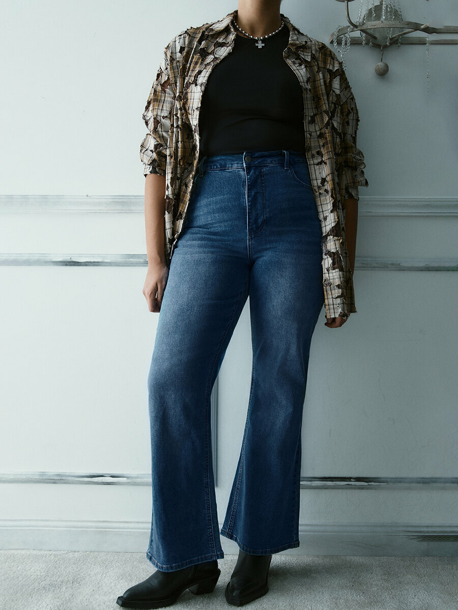 Джинсы клеш Befree Plus size, размер 2XL, индиго