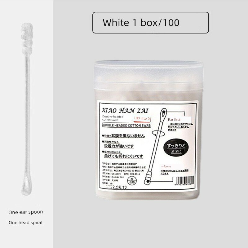Стерильные двухсторонние ватные палочки для чистки ушей, впитывающие жир ватные палочки для взрослых, спиральные