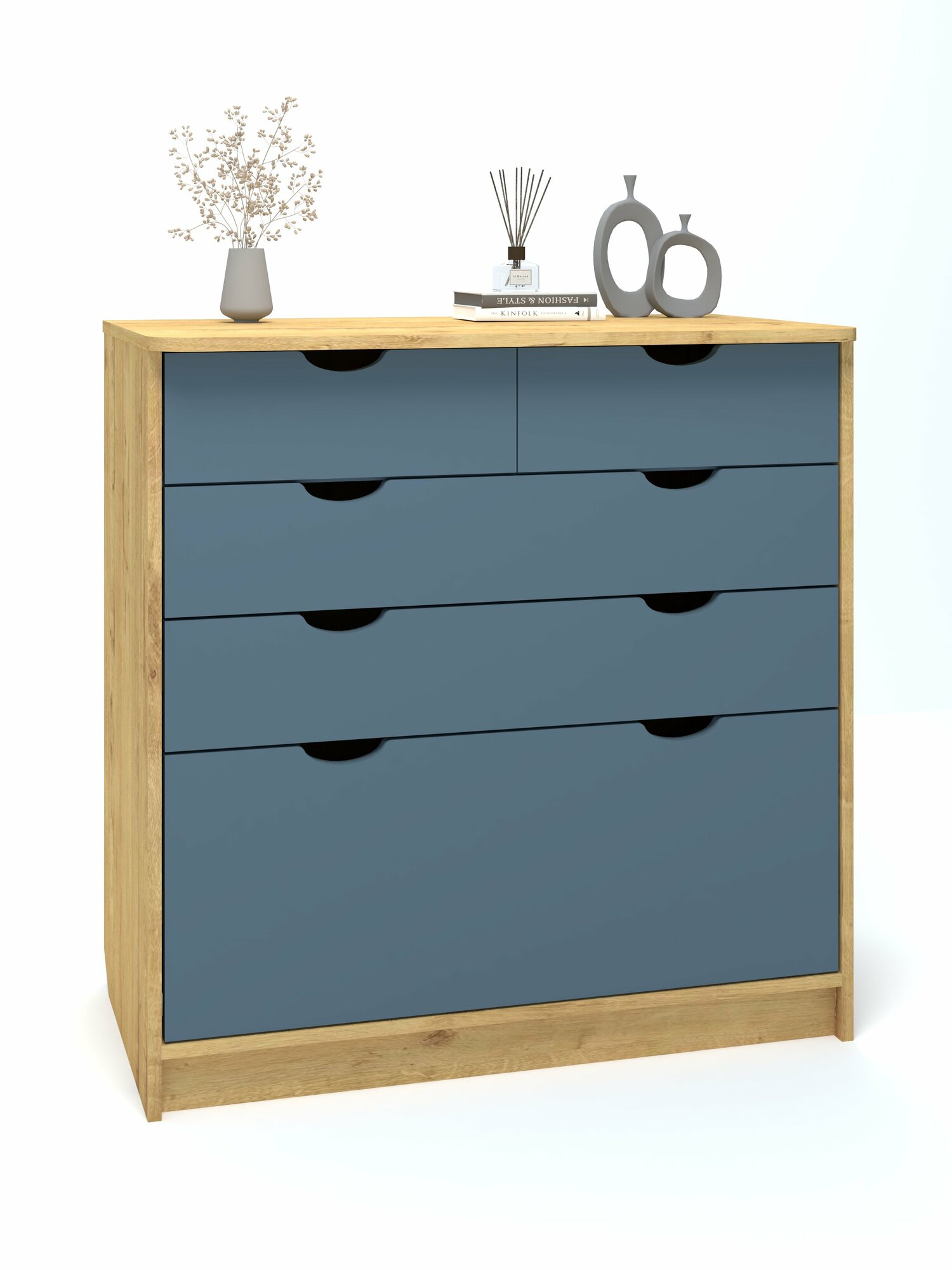 Есэндвич Grand-Лаворо Комод, 90х90х45 см (Дуб бунратти/Маренго), с ящиками, для кабинета, для офиса, для детской