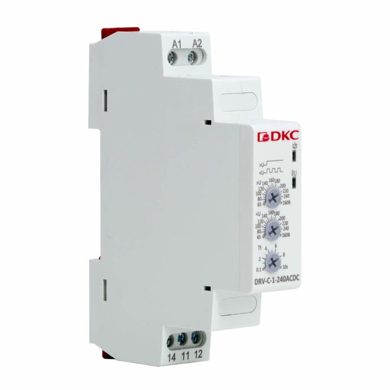Реле контроля напряжения 1ф DRV конфигурация контакта 1CO 110-240В AC/DC, DKC DRV-C-1-240ACDC (1 шт.)