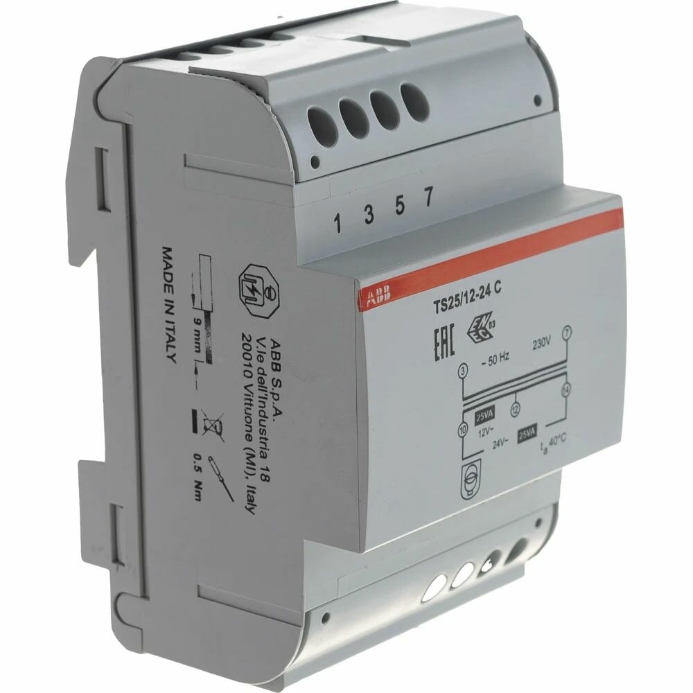 Разделительный трансформатор безопасности ABB TS25/12-24C 2CSM251043R0811