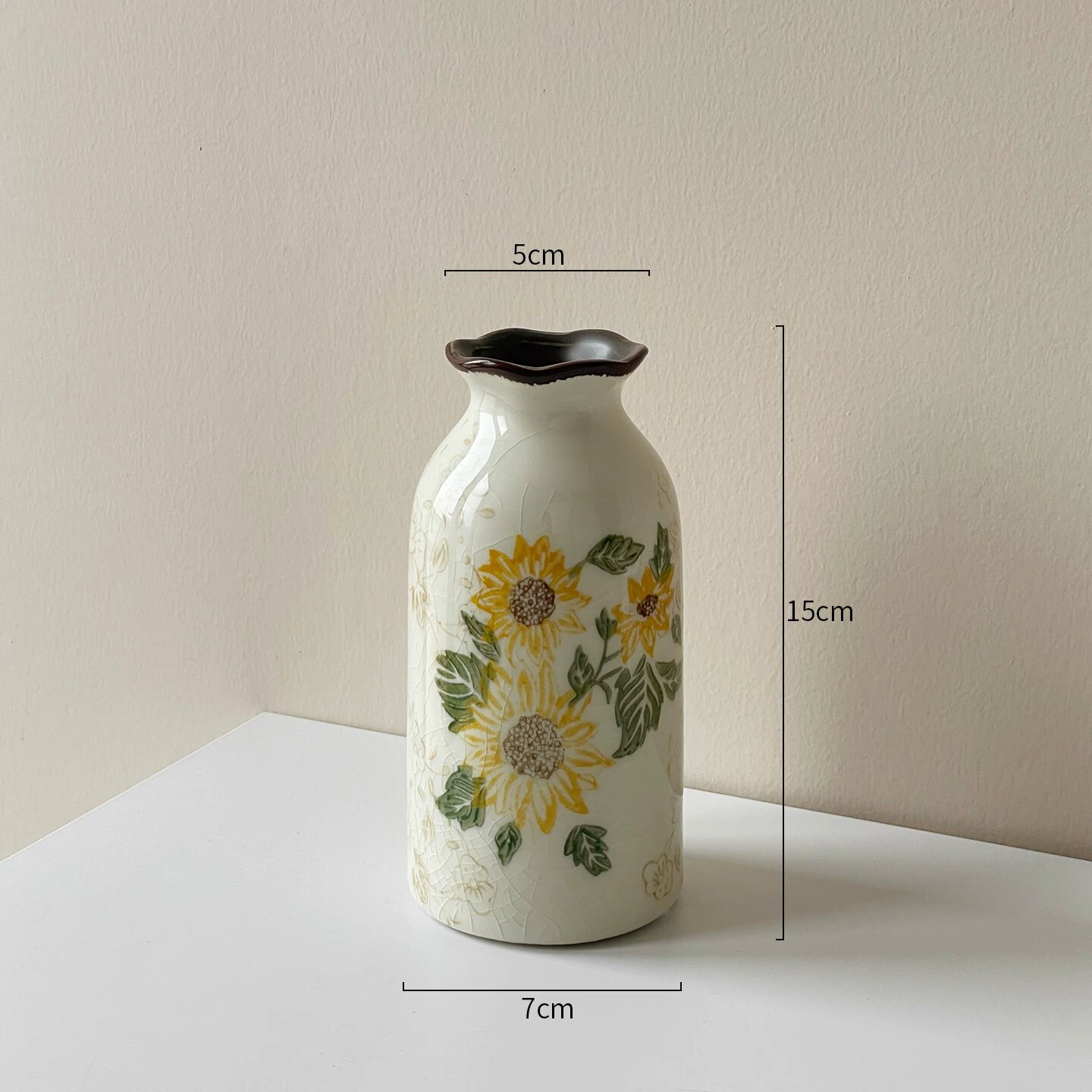 Керамическая ваза-кувшин ручной росписи с эффектом кракле, декор для гостиной в ретро-стиле, новый китайский стиль,