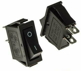 2 шт, Переключатель KCD3-101-C3-B/2P, на 250 Вольт, черный, без подсветки, 2 контакта. Аналоги: IRS-101-1C, RWB-404, SC-791