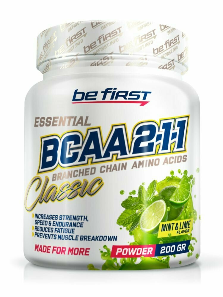 Be First BCAA 2:1:1 classic powder 200 г Мята-лайм