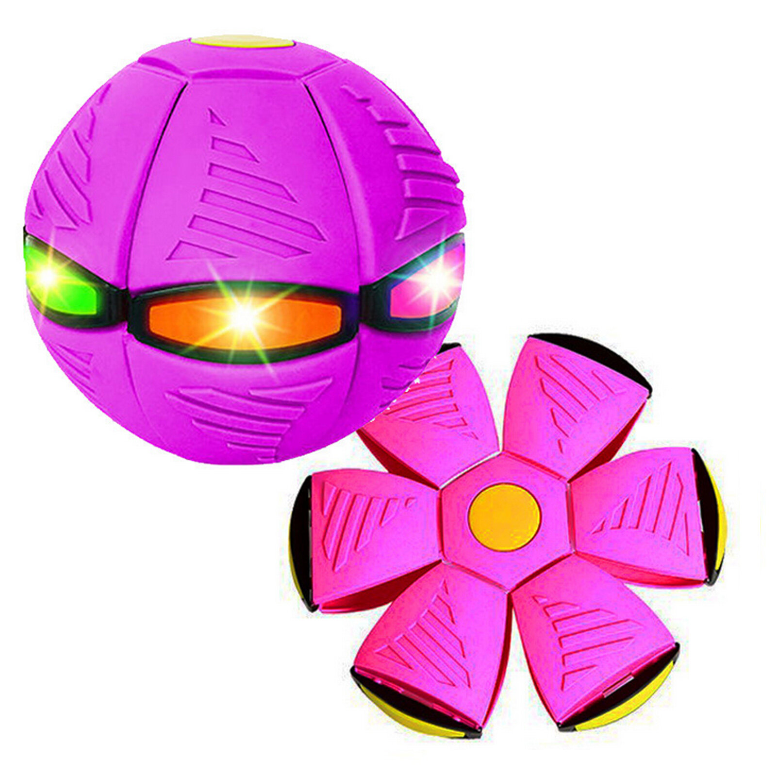 Elastic Flying Saucer Ball Upgrade Stepping on the Ball Children's Feet Stepping Ball Toys, Material: Plastic, Color: Blue, Green, Red, Purple (Optional), Light Style: without LED, with 3 LEDs, with 6 LEDs (Optional), Folded Size: 22.5*22.5*4cm, Unfolded