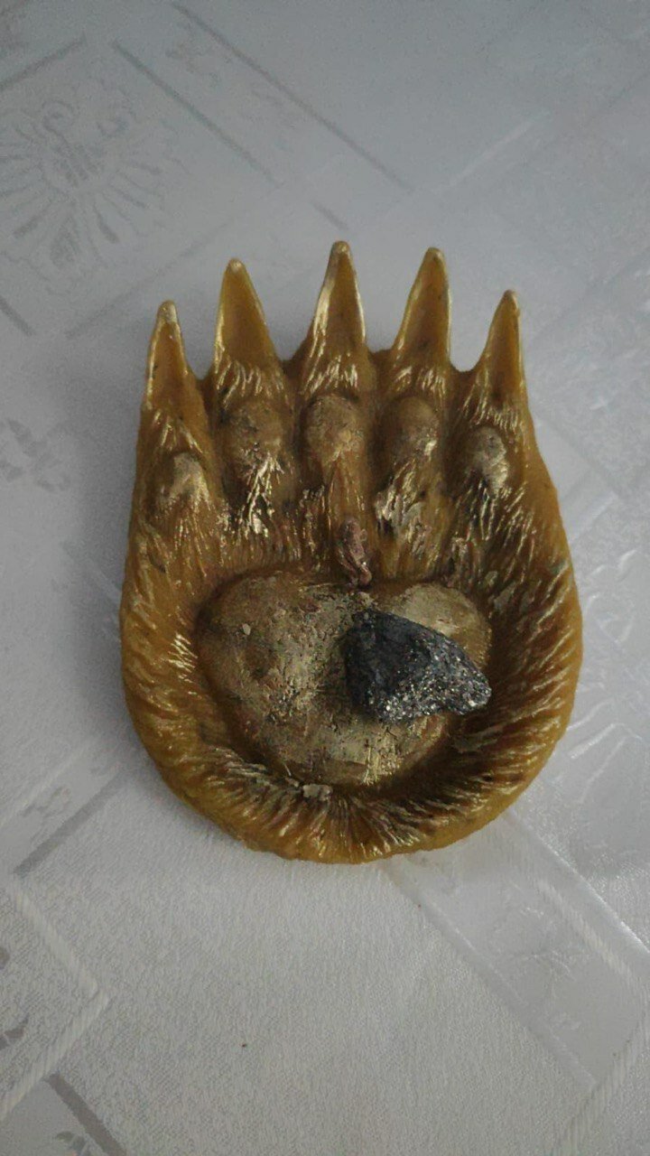 Свеча - Медвежья Лапа с Печатью Велеса