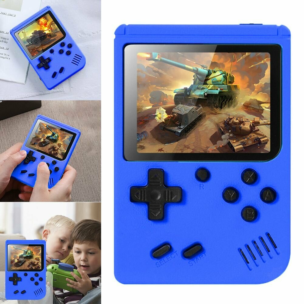 Игровая приставка с аккумулятором 1020 мА ч, 500 игр, синяя