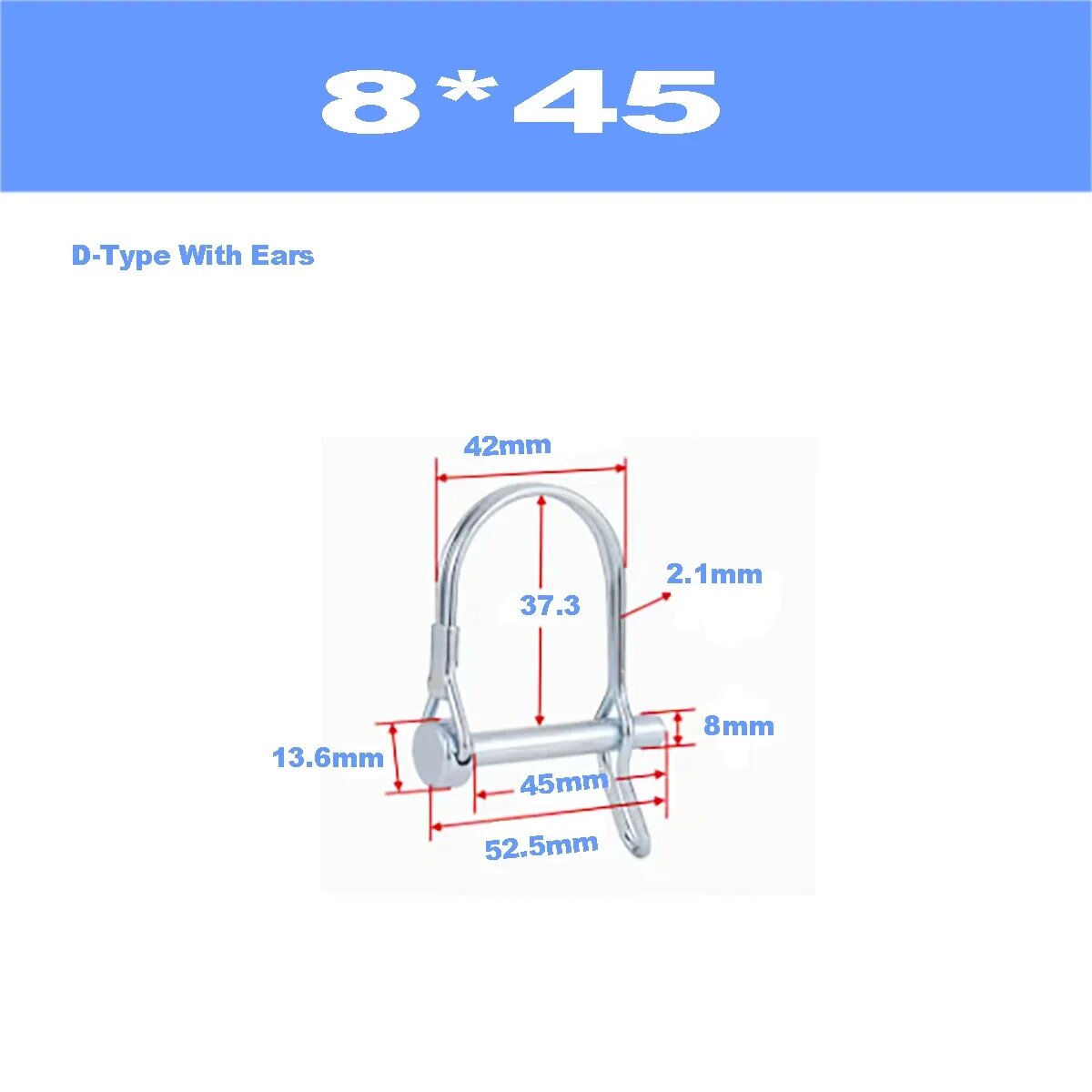 Предохранительный штифт D-типа M2-M12 4pcs 8x45