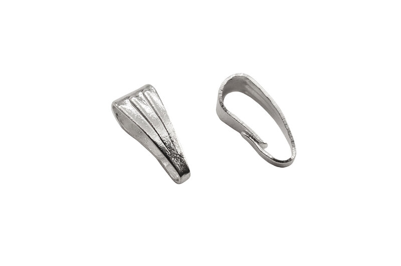 Держатель для кулонов 8х3х4мм, отверстие 2,5х7,5мм, цвет серебро, железо, 03-048, 10шт