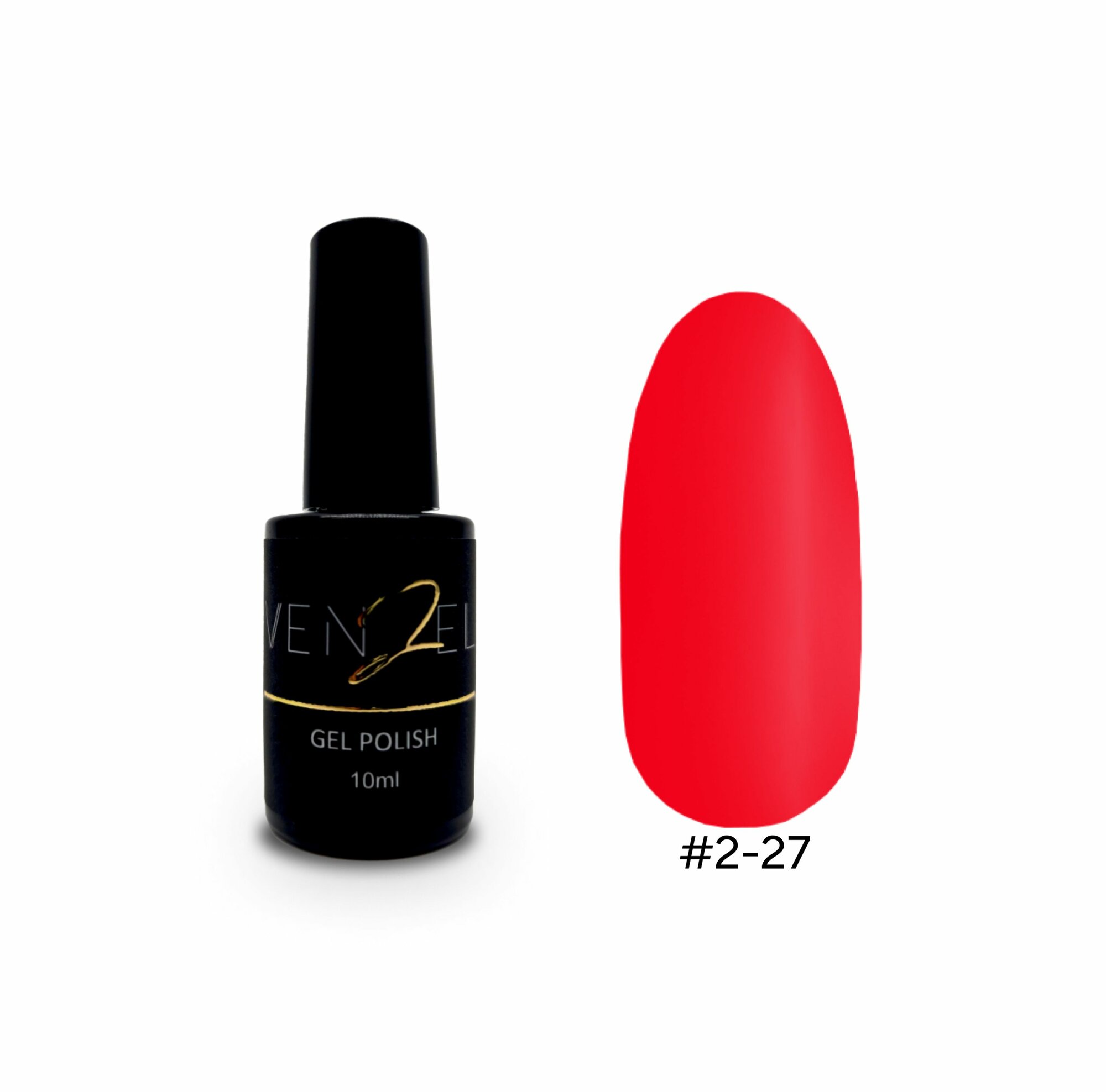 Venzel 2-27 красный с шиммером гель-лак для ногтей плотный 10ml