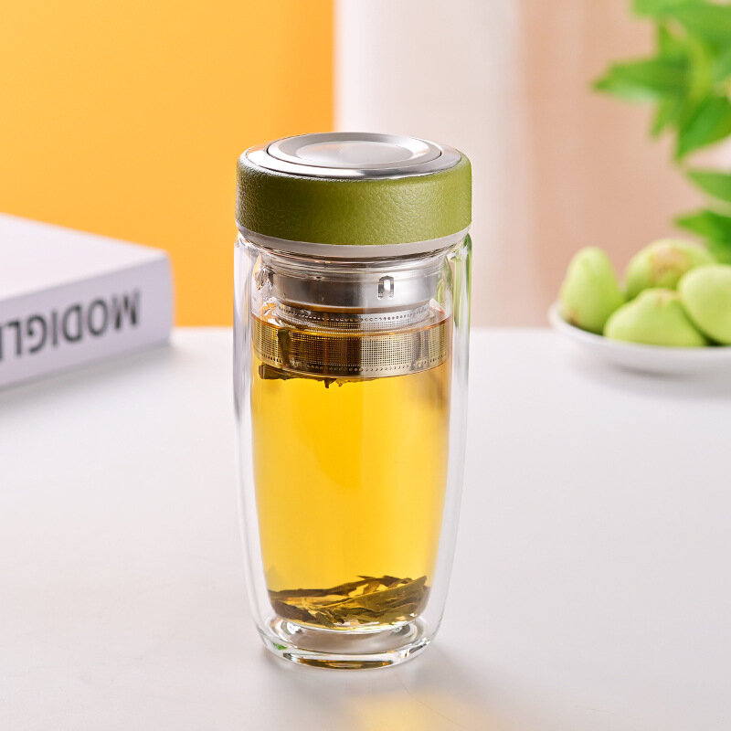 Двухслойный гусиный яйцо чашка с высоким содержанием боросиликса крышка бытовая стеклянная стеклянная чашка