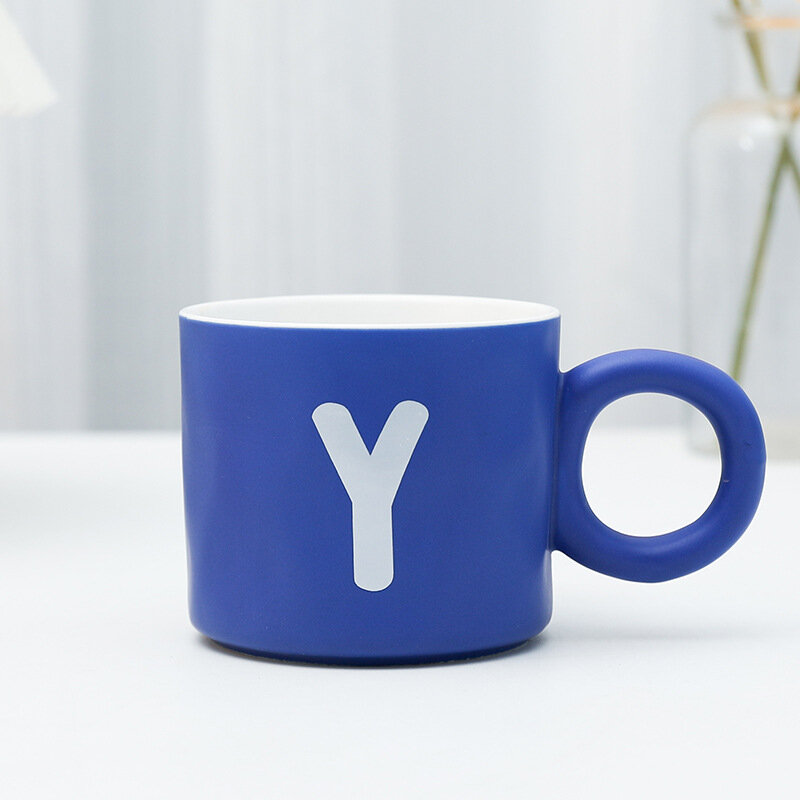 Croin синяя креативная керамическая кружка большой емкости Персонализированная чашка фамилии офисная пара чашка для