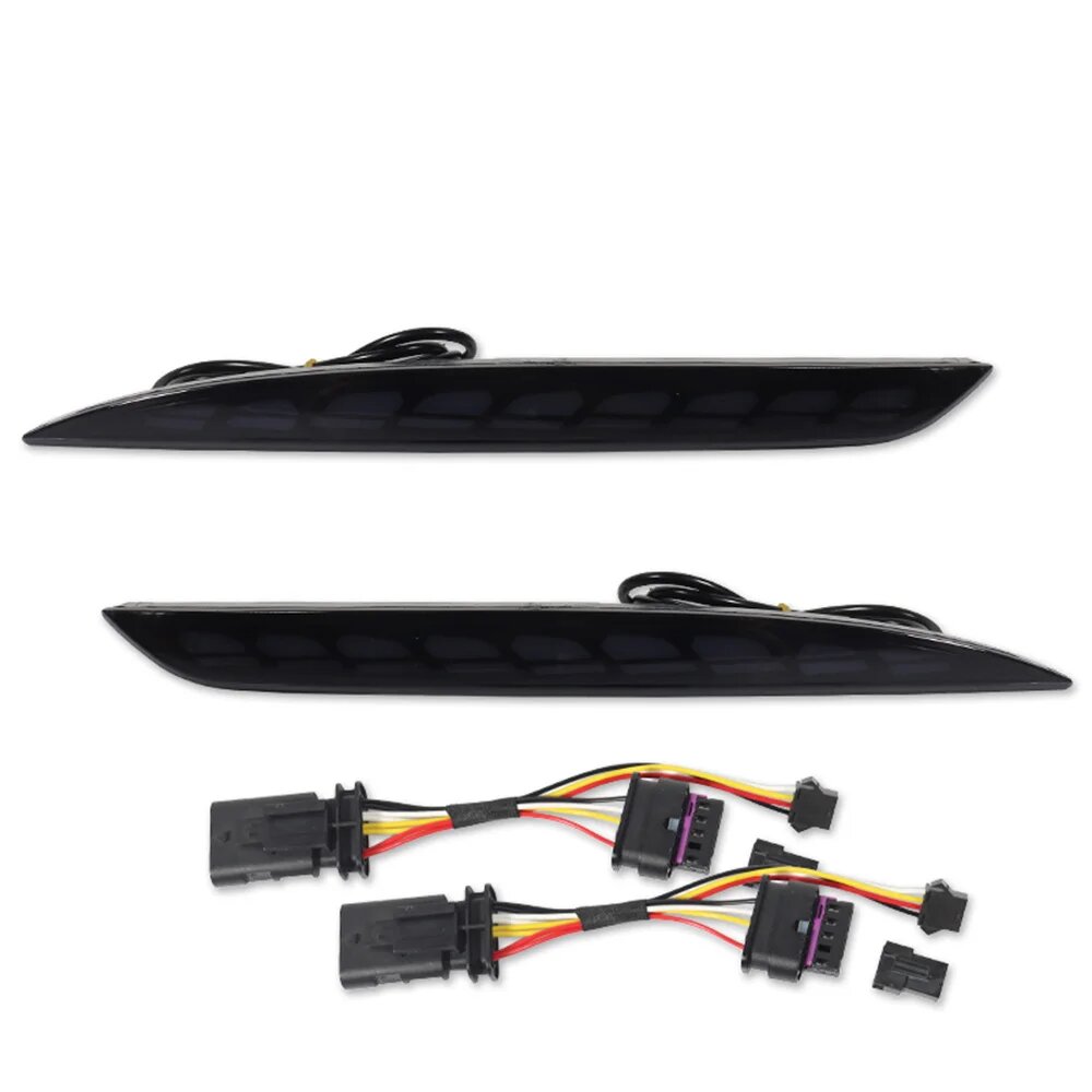 Для Tesla Model Y 2020-2024 Автомобильный светодиодный отражатель заднего бампера, функция задних/тормозных и задних противотуманных фар, последовательный указатель поворота Smoked Lens