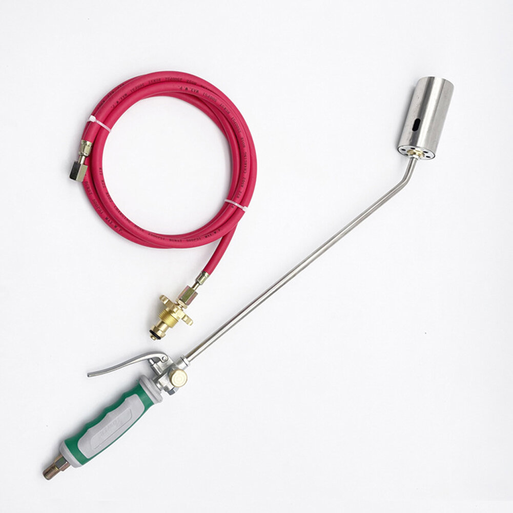 Пропановый горелка для обогрева из нержавеющей стали сжигающего газа для удаления сорняков газовый горелок для сварки аксессуары, длина шланга 2м, длина горелки 700мм, размер упаковки 610*150*60мм, вес упаковки 800г, в комплект входят 1 горелка для