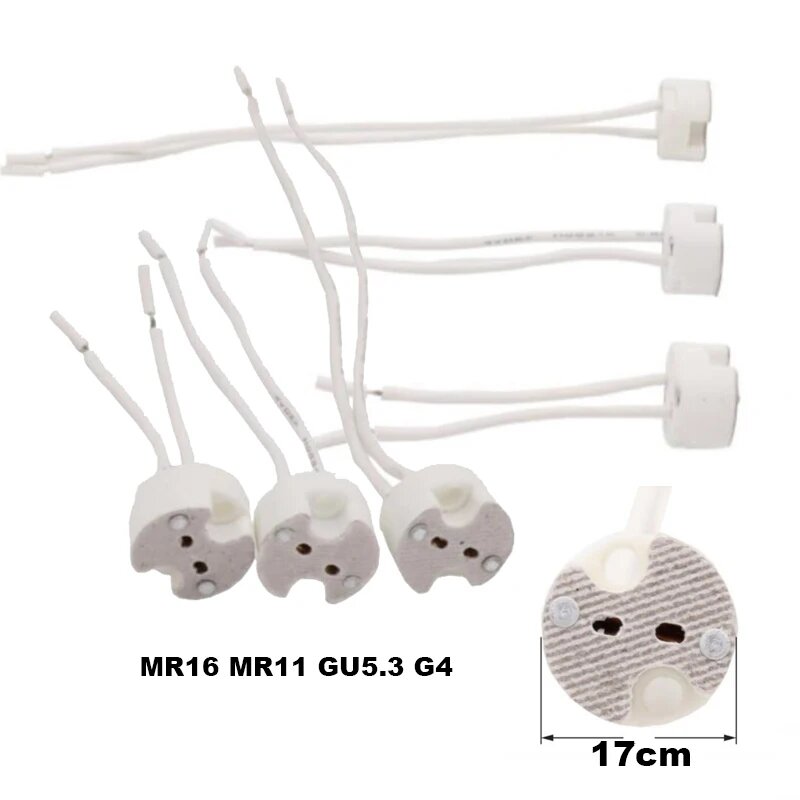 QvvCev Адаптер для ламп MR16 MR11 GU5.3 G4 15cm, 10pcs