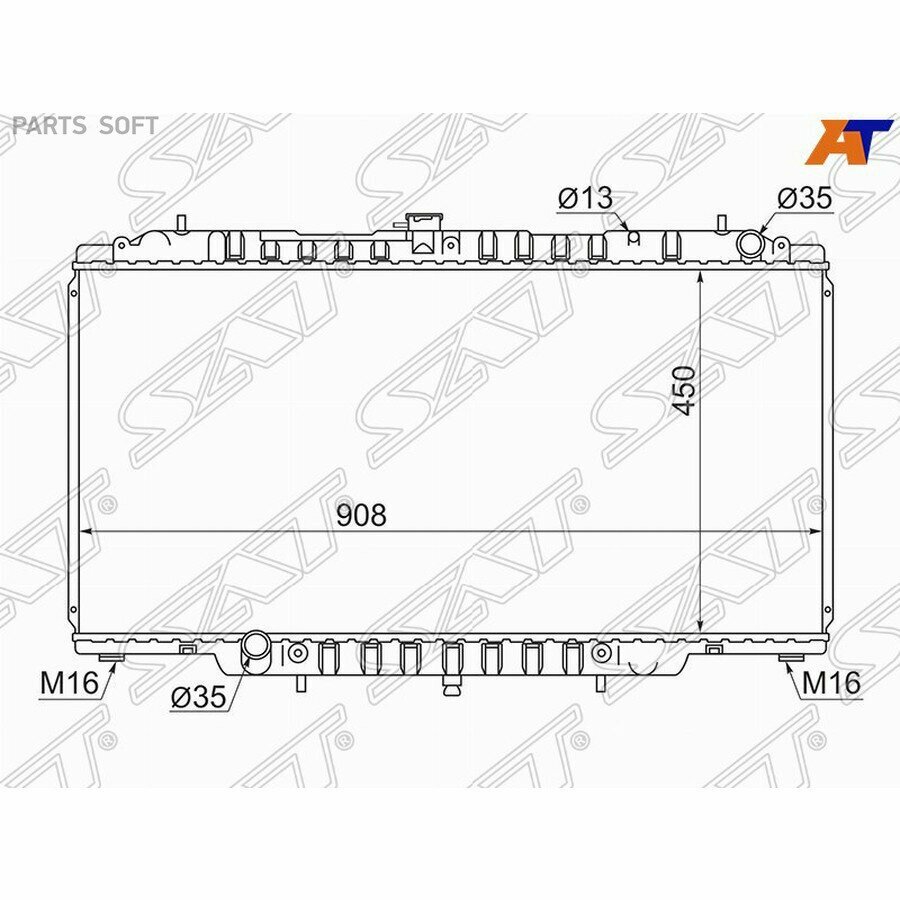 Радиатор Nissan Patrol 97-10 от официального дистрибьютора, SAT, артикул NS000Y61D2R